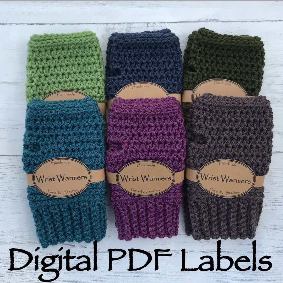 Custom Crochet Labels for Wrist Warmers or Fingerless Gloves, Cigar ...