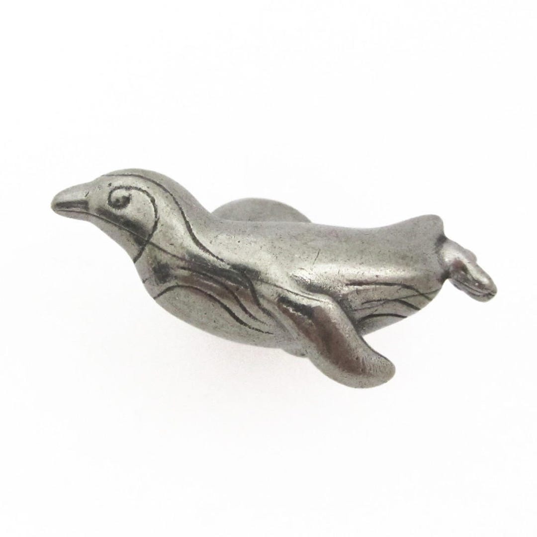 Penguin Drawer Pull - Left Facing, Pewter Cabinet Knob - Etsy