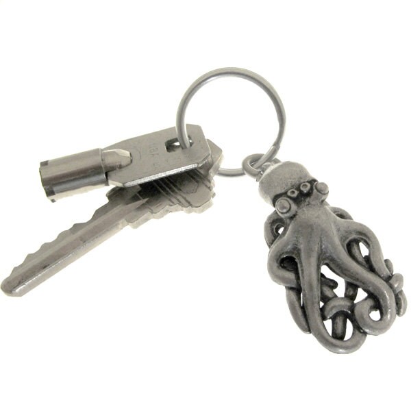 Octopus Keychain - Cephalopod Keychain, Octopus Jewelry, Marine Biology ...