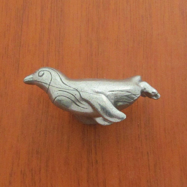 Penguin Drawer Pull Left Facing Cabinet Knob Antarctic | Etsy
