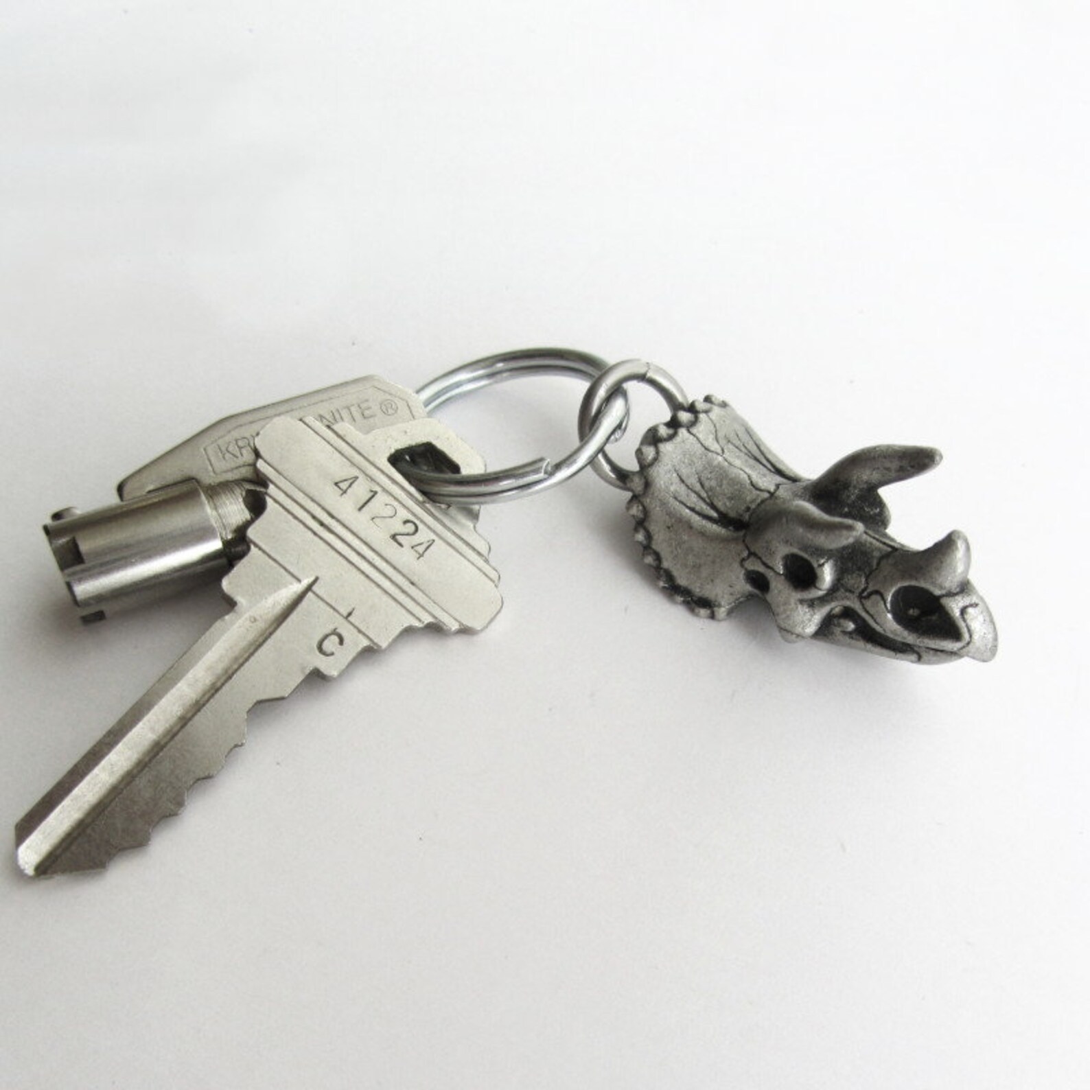 Triceratops Skull Paleontology Fossil Keychain or Zipper Pull - Etsy