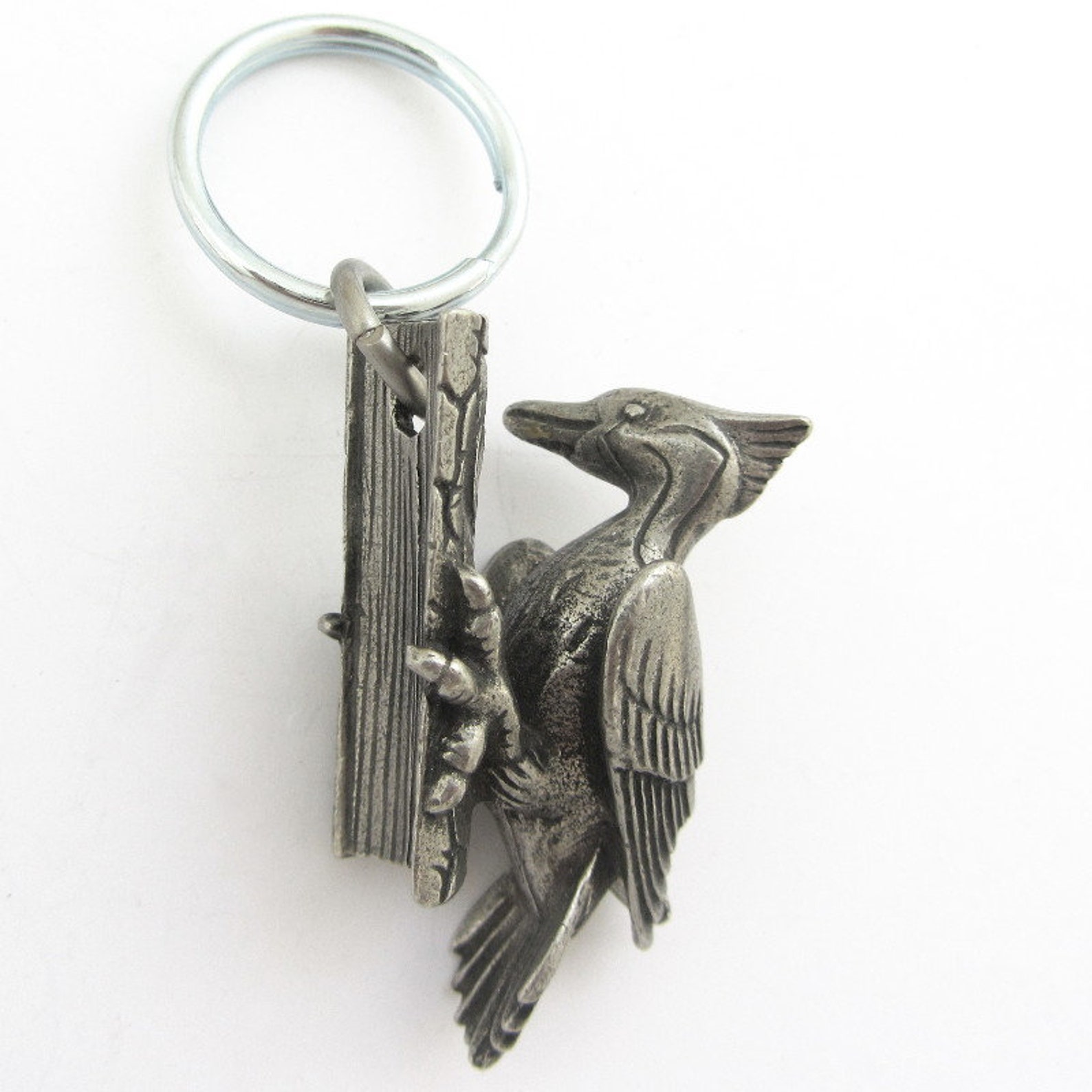 Woodpecker Keychain Bird Keychain Ornithology Pileated - Etsy