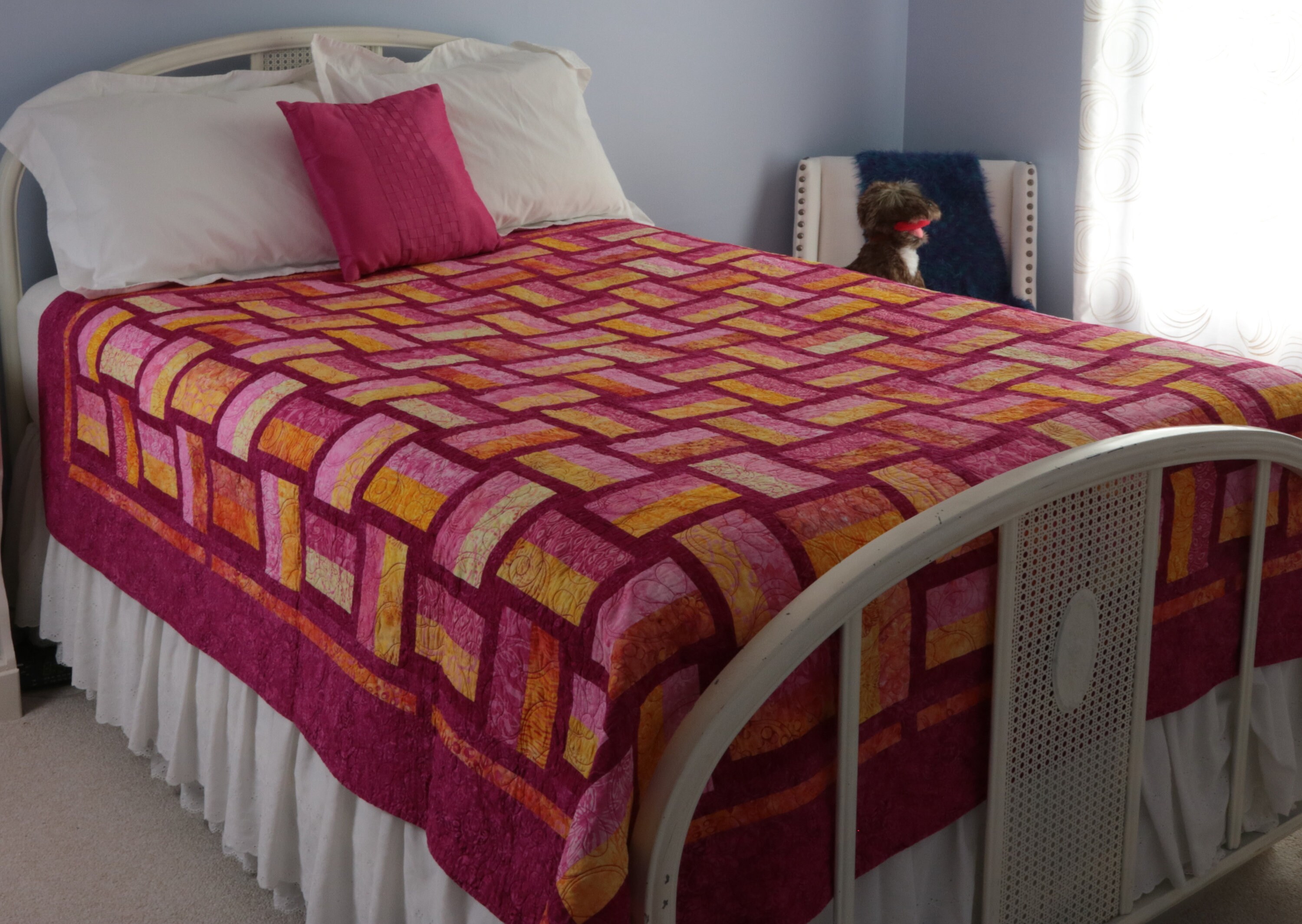 Batik Quilt Double/full Pink/yellow Raspberry Lemonade - Etsy