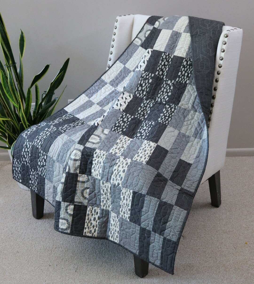 Small Lap Quilt | Small Comforts - Gray - Etsy