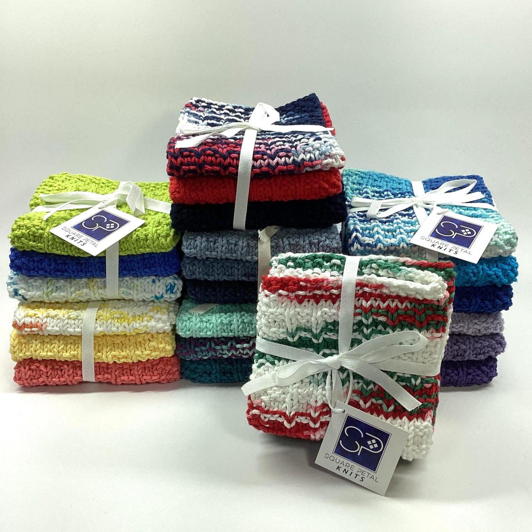 Cozy 100% Cotton Washcloth Bundle ~ Assorted Color Combinations - Etsy