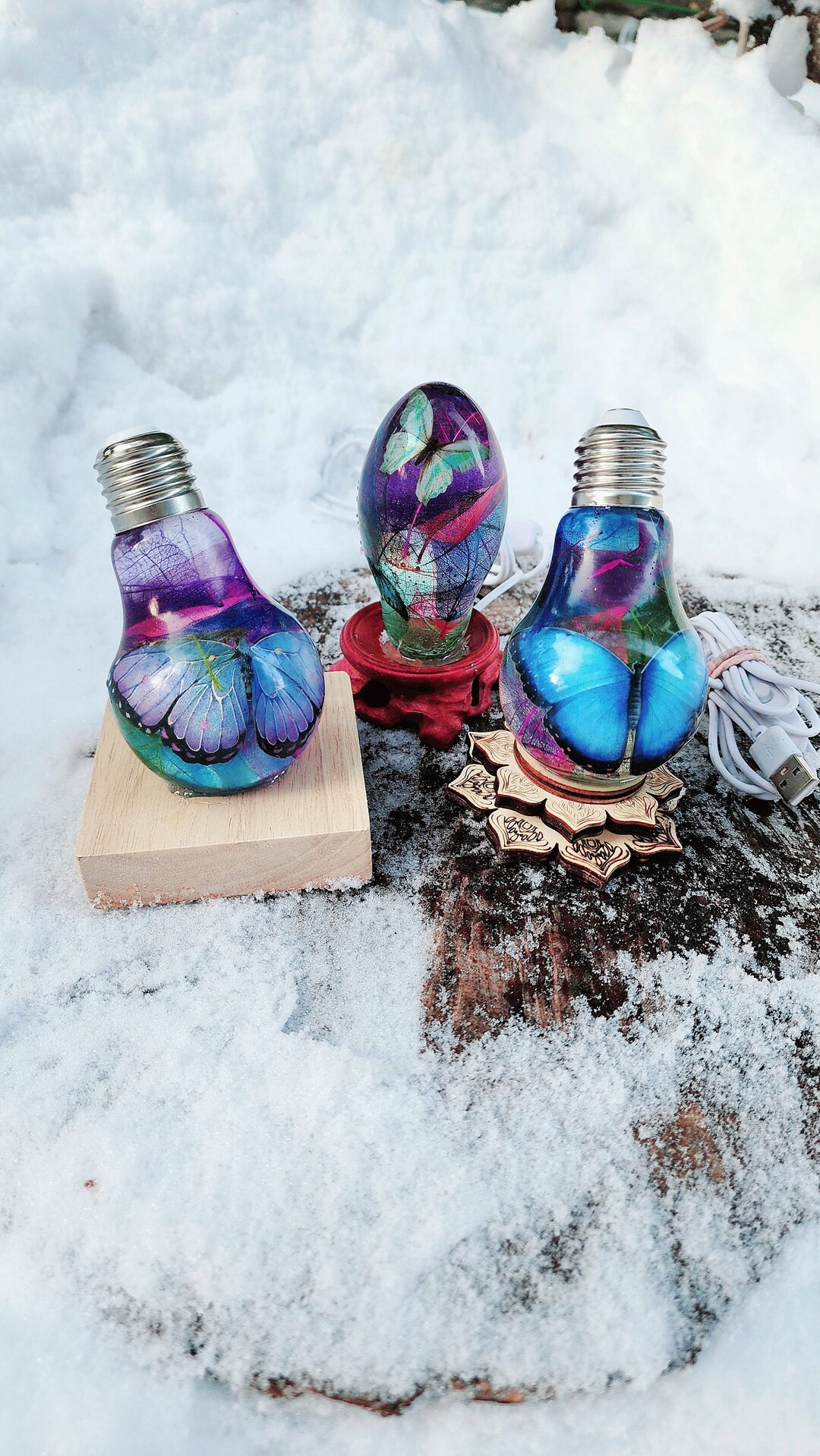 Delicate Skeleton Leaves * Butterfly Garden * Rechargeable or Usb ...