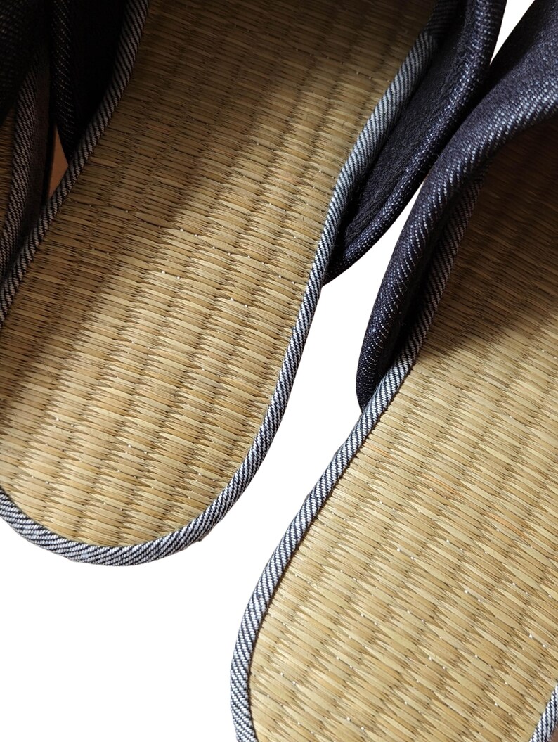 Tatamimix Color Denim Slippers Mix Color black Wool Felt Sole / Simple ...