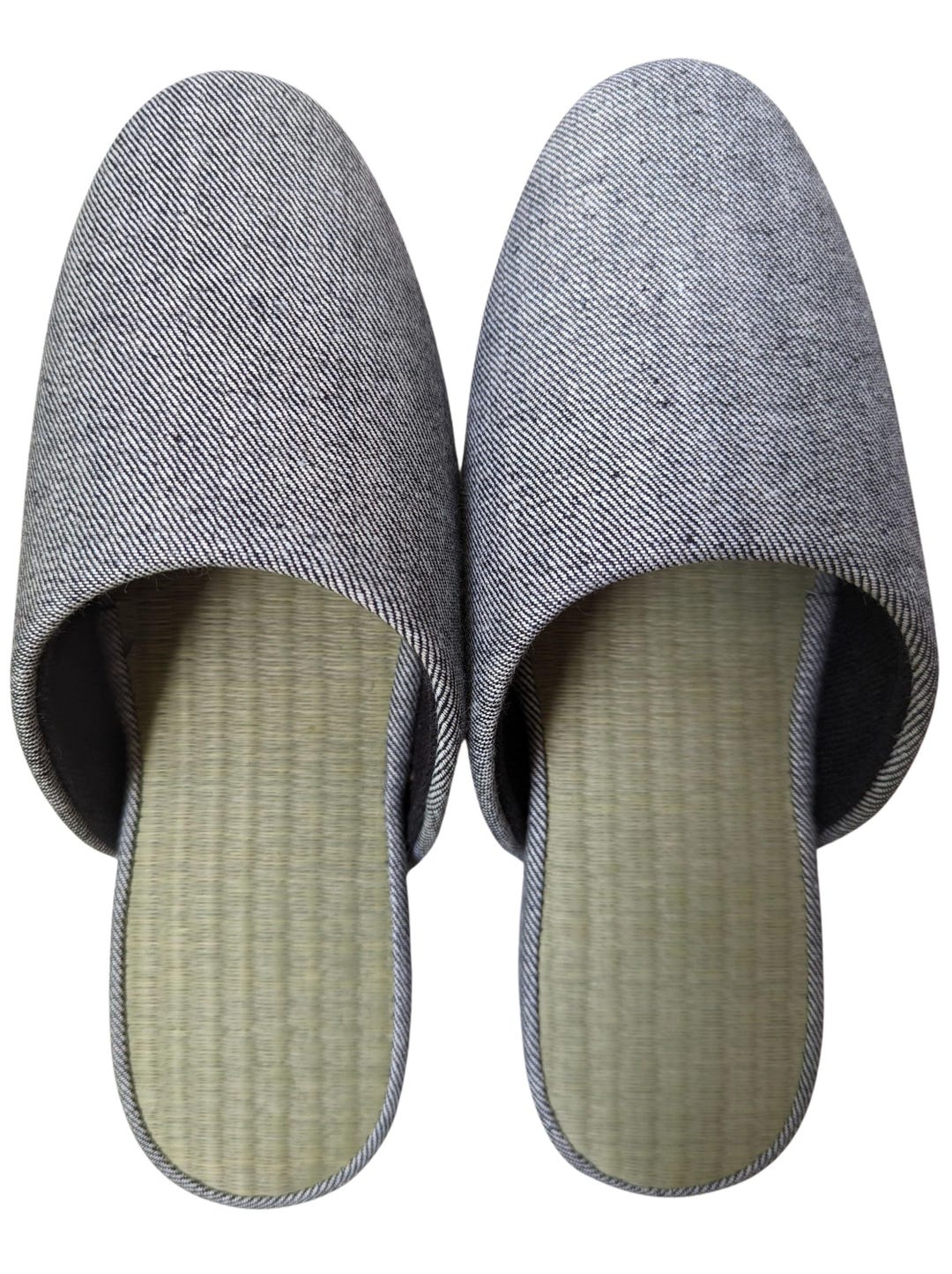 TATAMI Denim Slippers B-type black Wool Felt Sole / Simple denim ...
