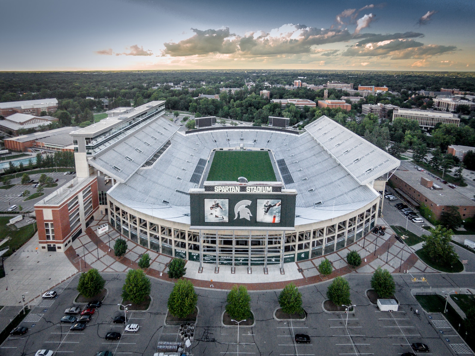 MSU Michigan State Spartan Stadium East Lansing Drone - Etsy