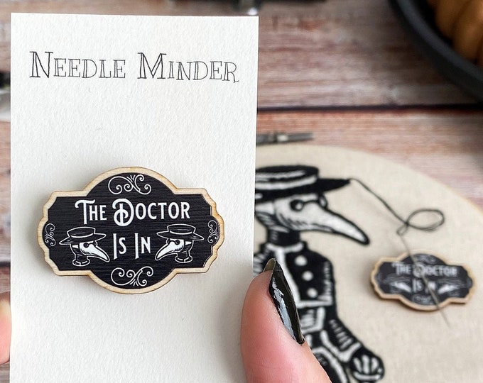 Plague Doctor is in Wooden Needle Minder, Medical Student Gift ...