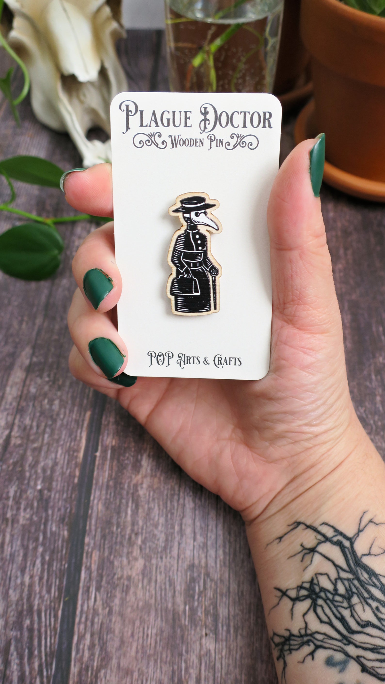 Wooden Plague Doctor Lapel Pin Horror Pins Gothic Brooch - Etsy