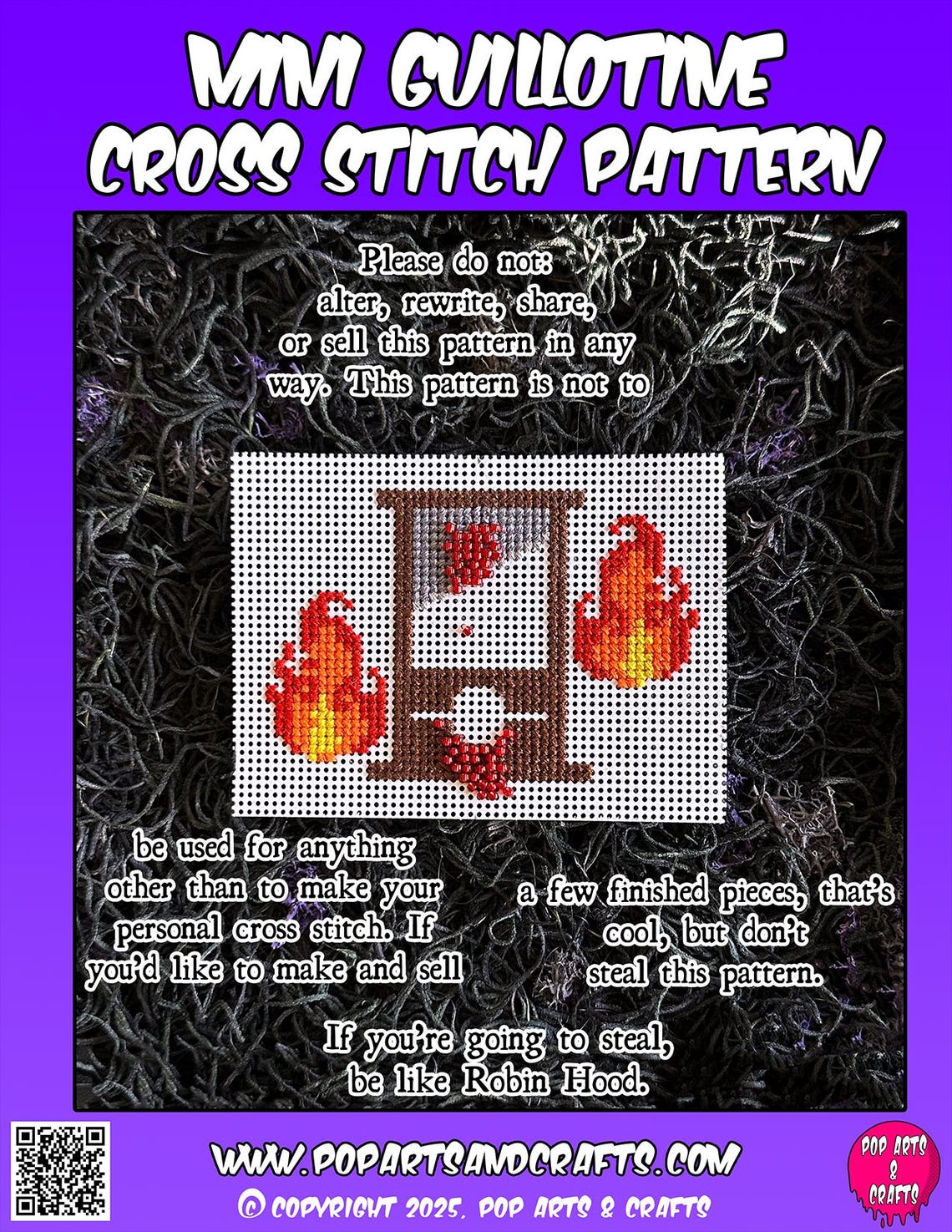 Mini Guillotine Cross Stitch Pattern: Subversive Protest Decor (digital ...