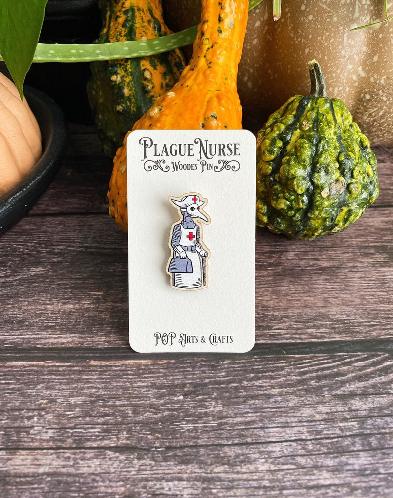 Wooden Plague Nurse Pin Gothic Brooch Nurses Week Gift - Etsy