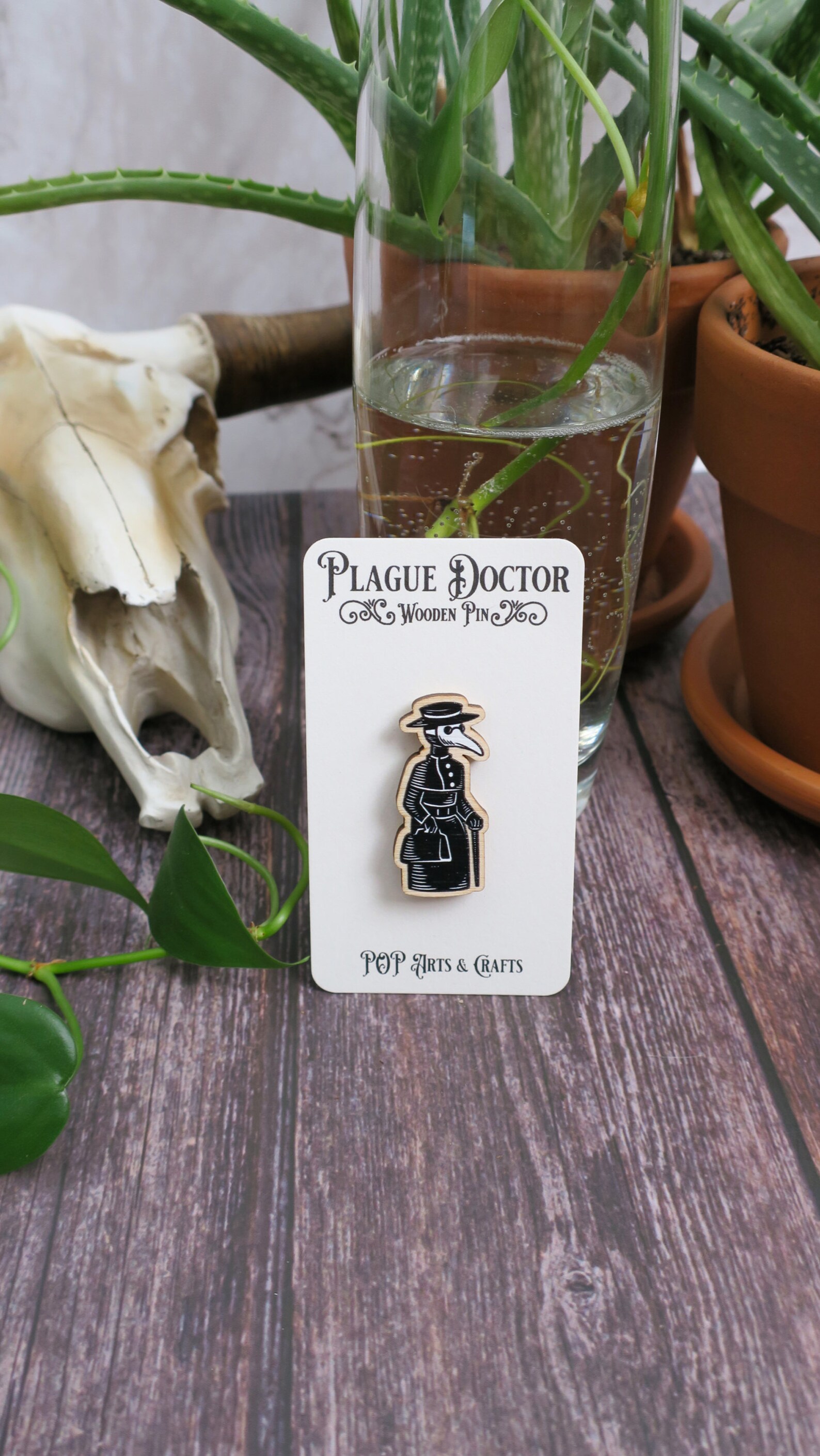 Wooden Plague Doctor Lapel Pin Horror Pins Gothic Brooch - Etsy
