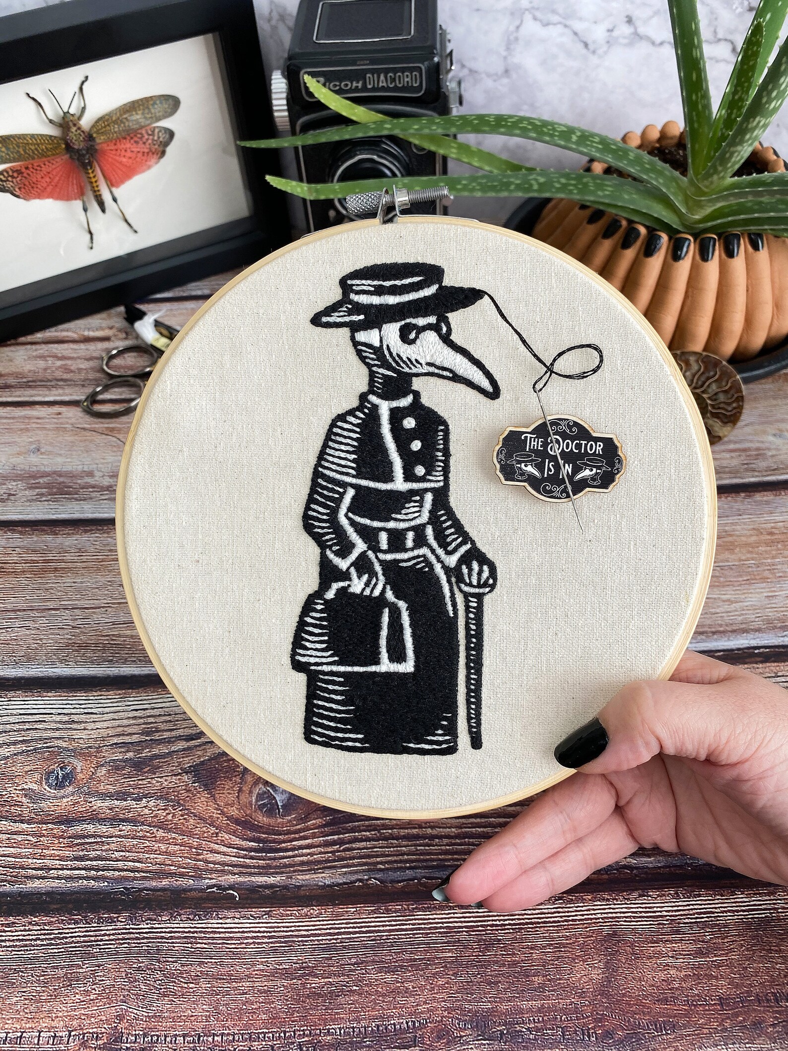 Plague Doctor is in Wooden Needle Minder Medical Student - Etsy