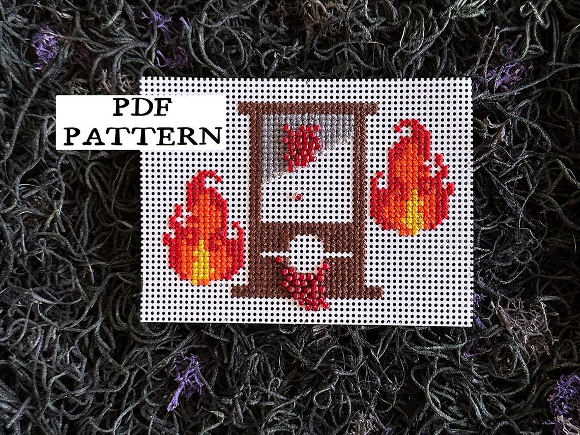 Mini Guillotine Cross Stitch Pattern: Subversive Protest Decor (digital ...