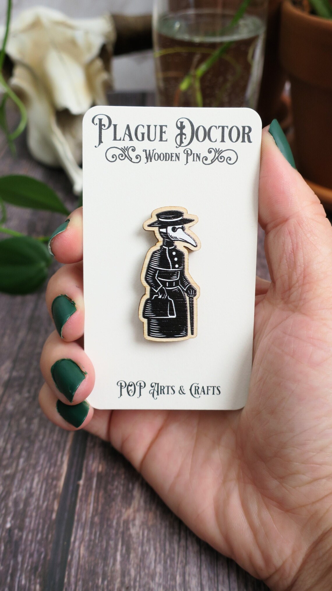 Wooden Plague Doctor Lapel Pin Horror Pins Gothic Brooch - Etsy