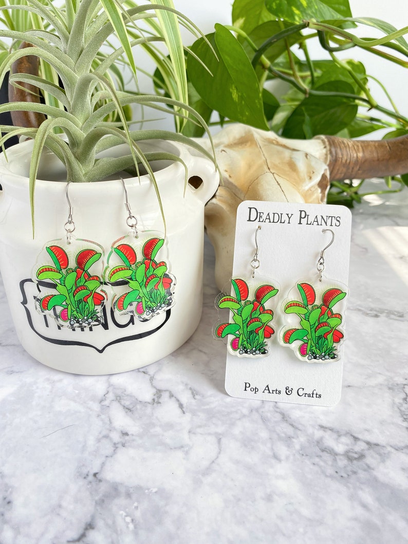 Venus Flytrap Earrings Witchy Earrings Dark Academia | Etsy