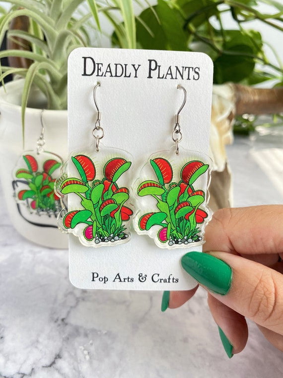 Venus Flytrap Earrings Witchy Earrings Dark Academia | Etsy
