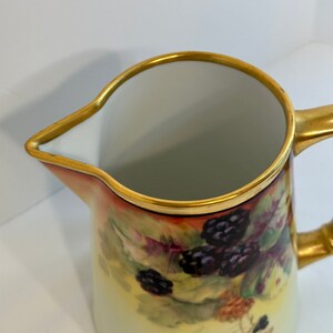 Vintage French Limoges Porcelain Farmhouse Pitcher Blackberries Jug ...