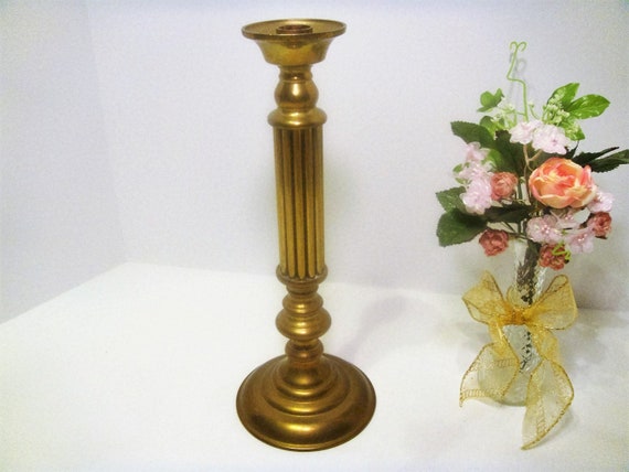 Vintage Brass Candle Holder Large Hollywood Regency Candle | Etsy