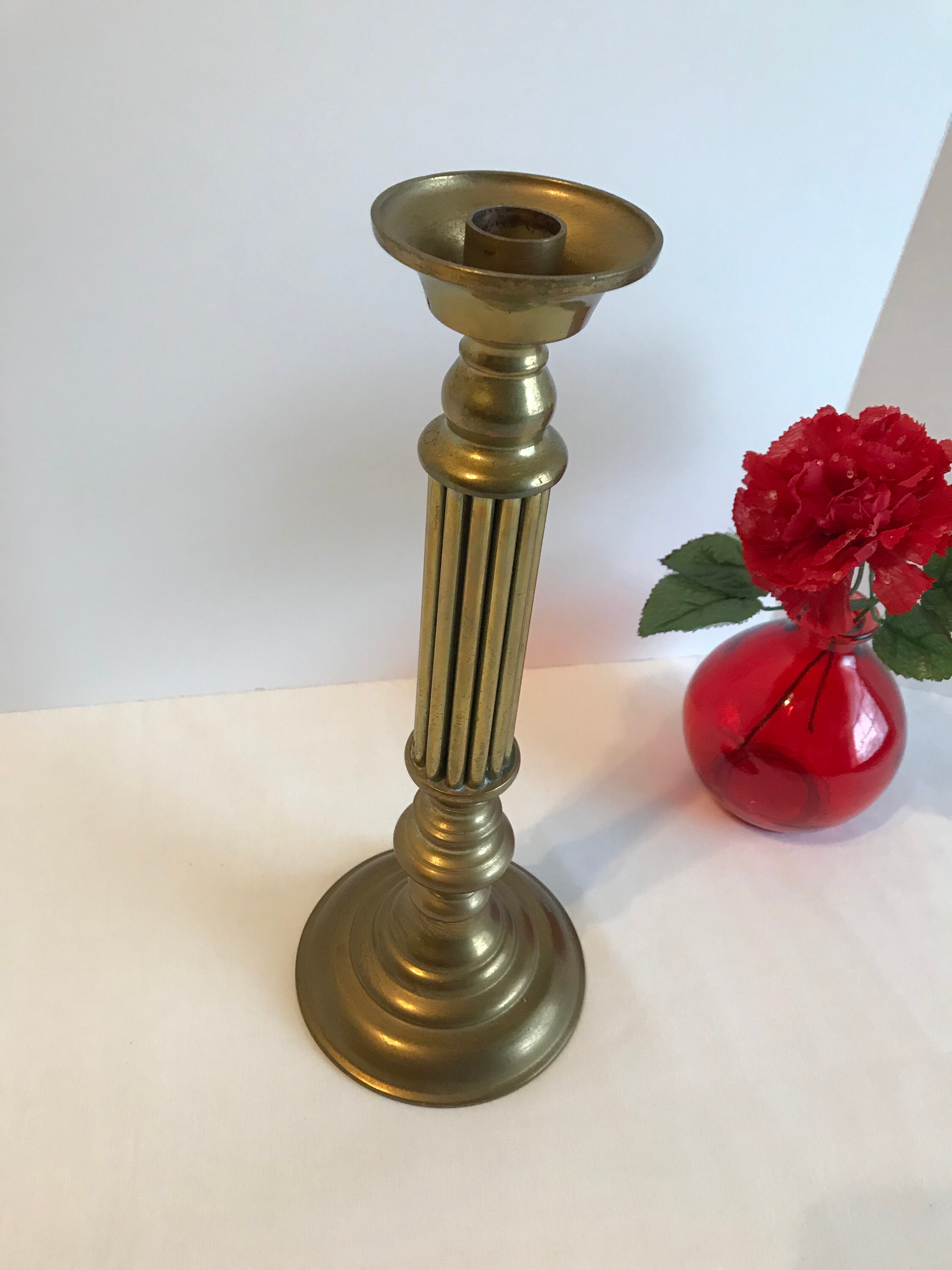 Vintage Brass Candle Holder Large Hollywood Regency Candle - Etsy