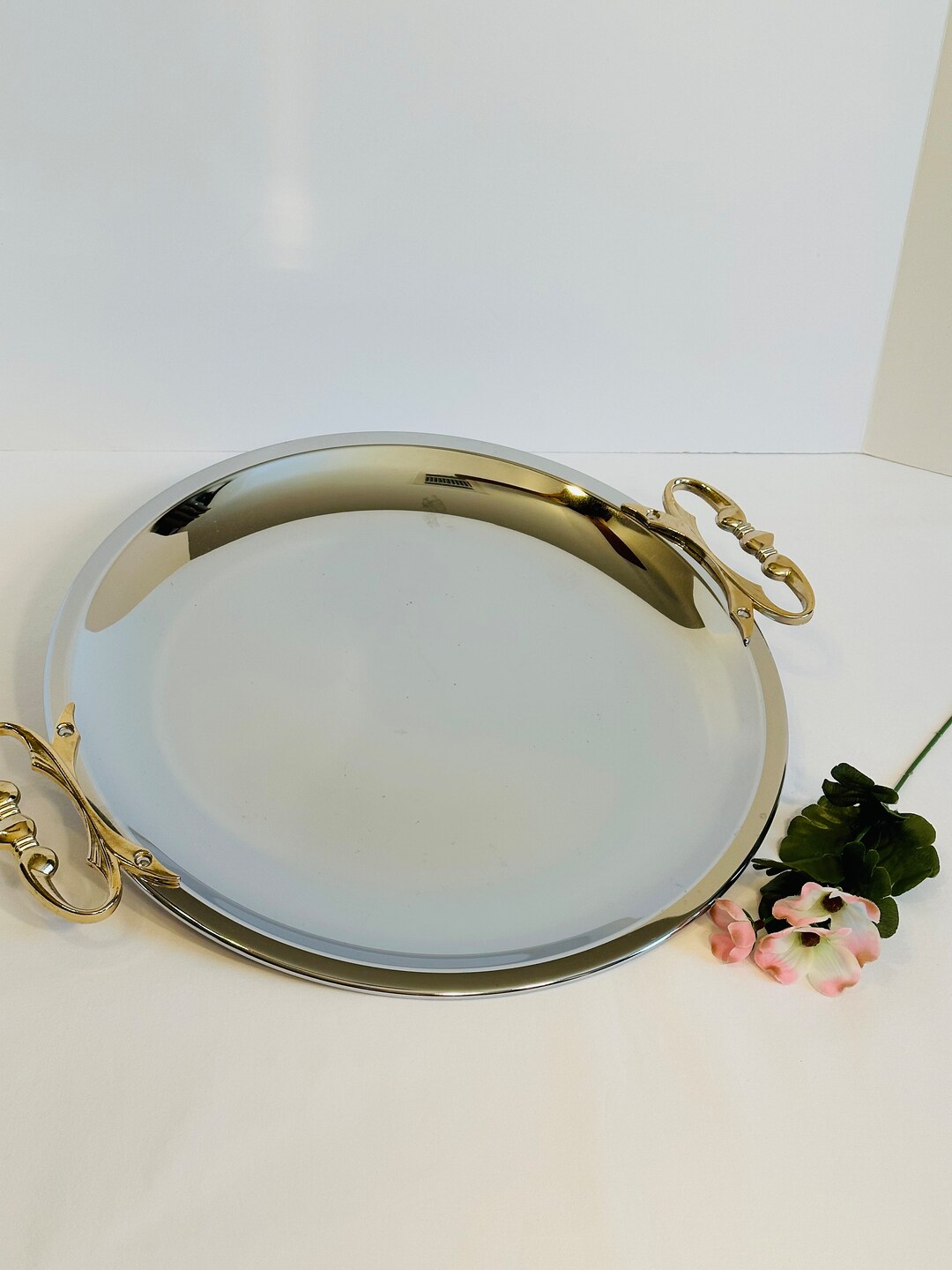 Vintage Kromex Serving Tray, Silver Platter With Two Handles, Chrome ...