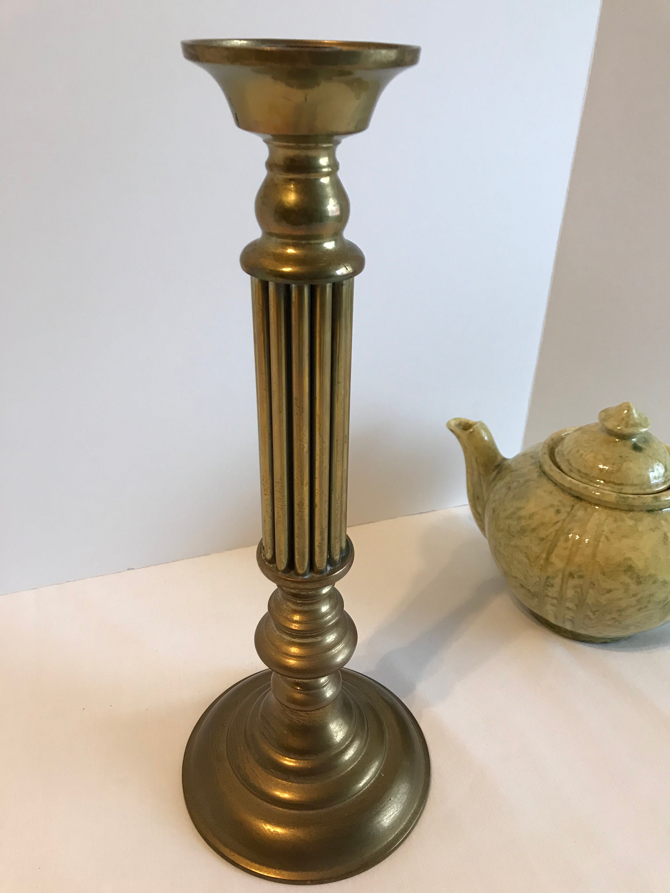 Vintage Brass Candle Holder Large Hollywood Regency Candle - Etsy