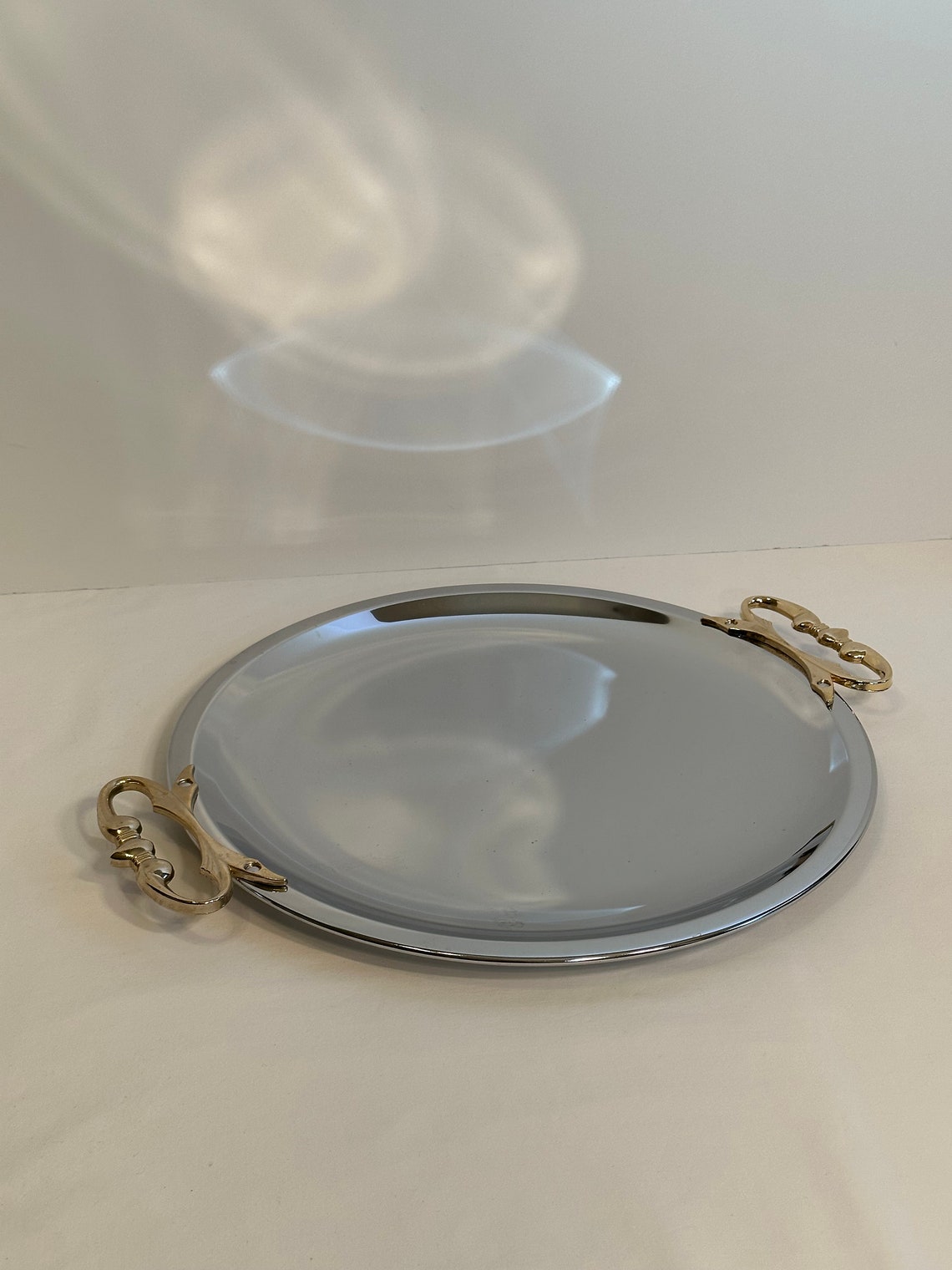 Vintage Kromex Serving Tray, Silver Platter With Two Handles, Chrome ...