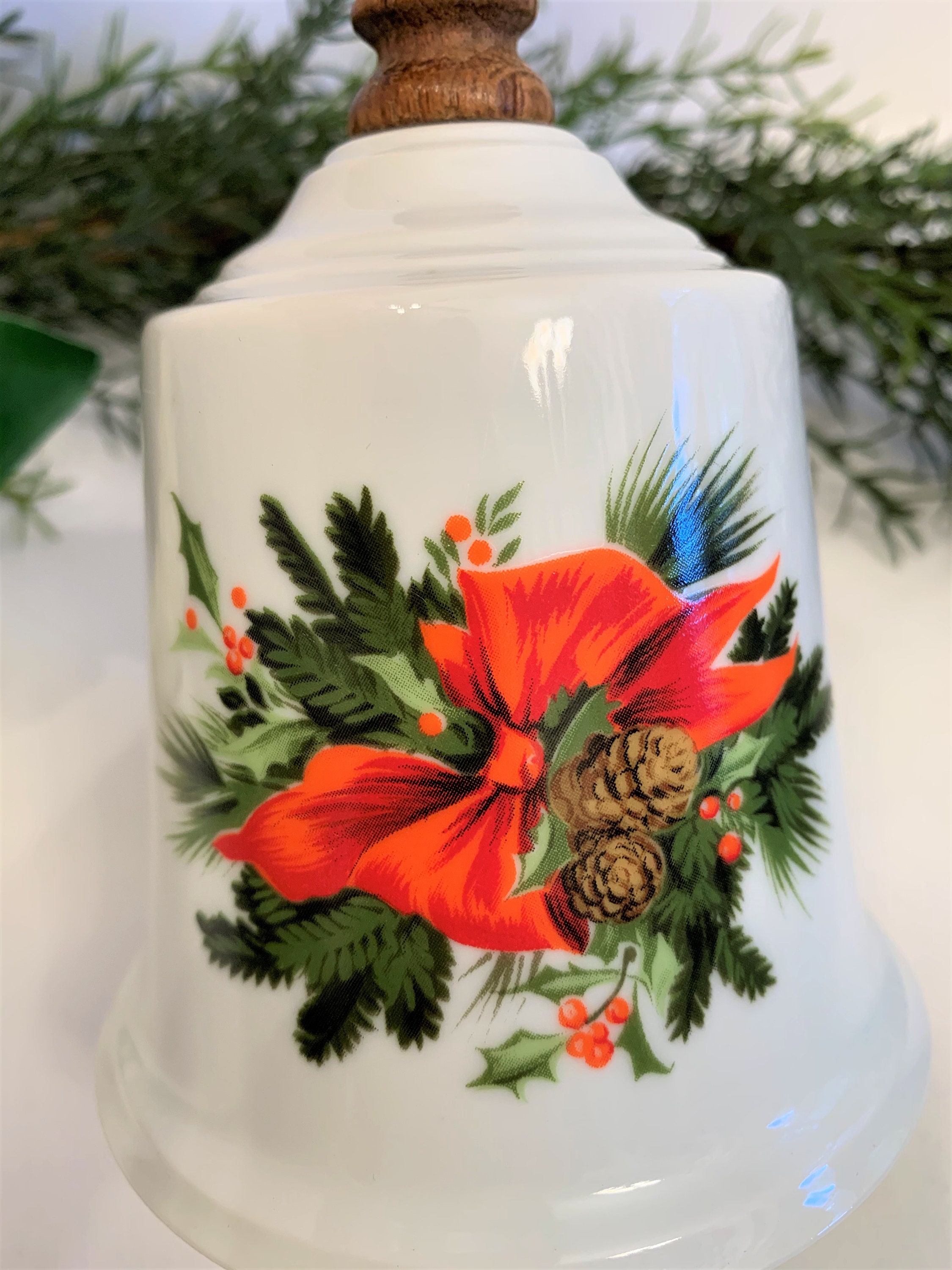 Vintage Christmas Bell, Large Bell With Wooden Handle, Large Antique ...