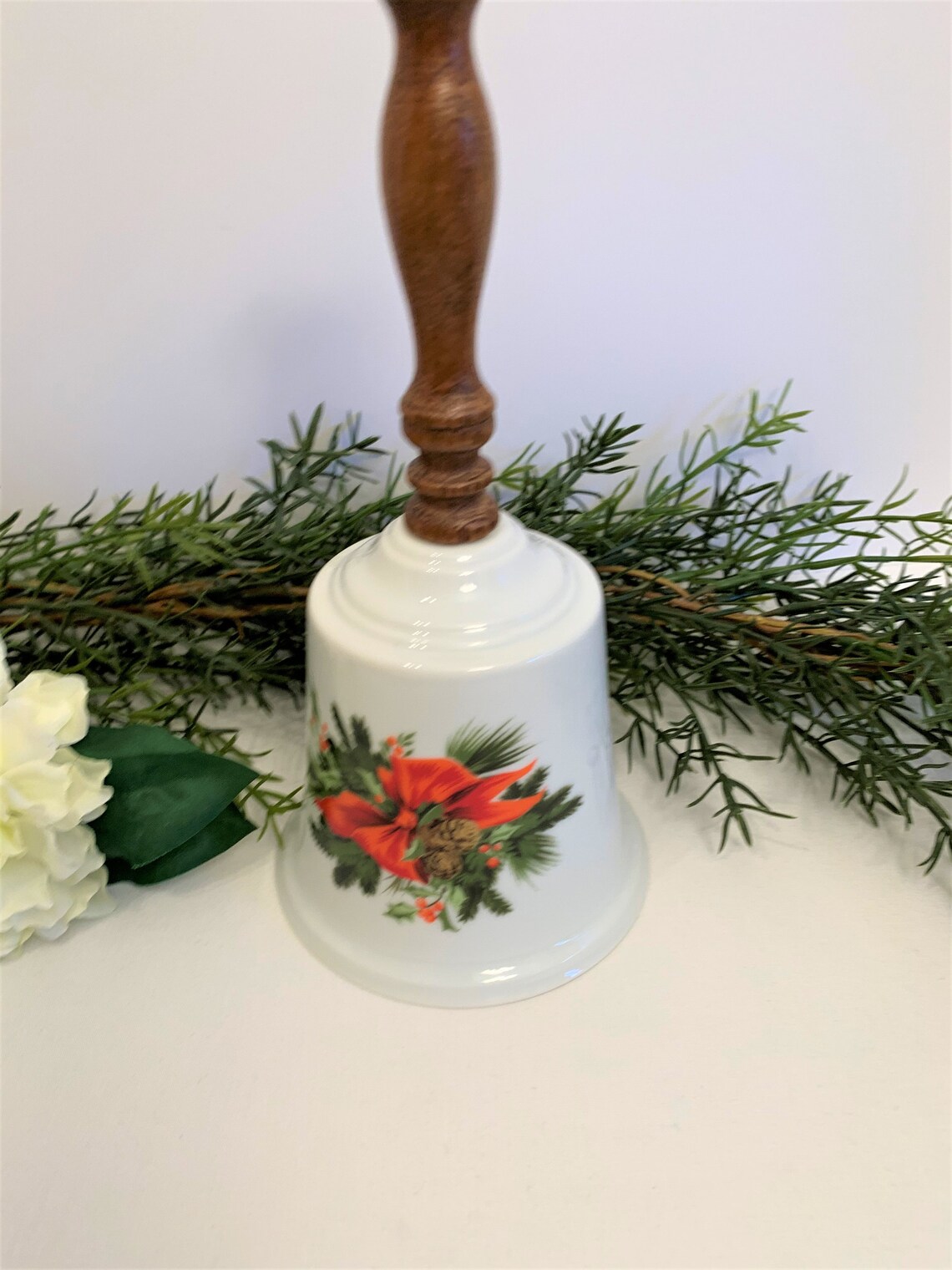 Vintage Christmas Bell, Large Bell With Wooden Handle, Large Antique ...