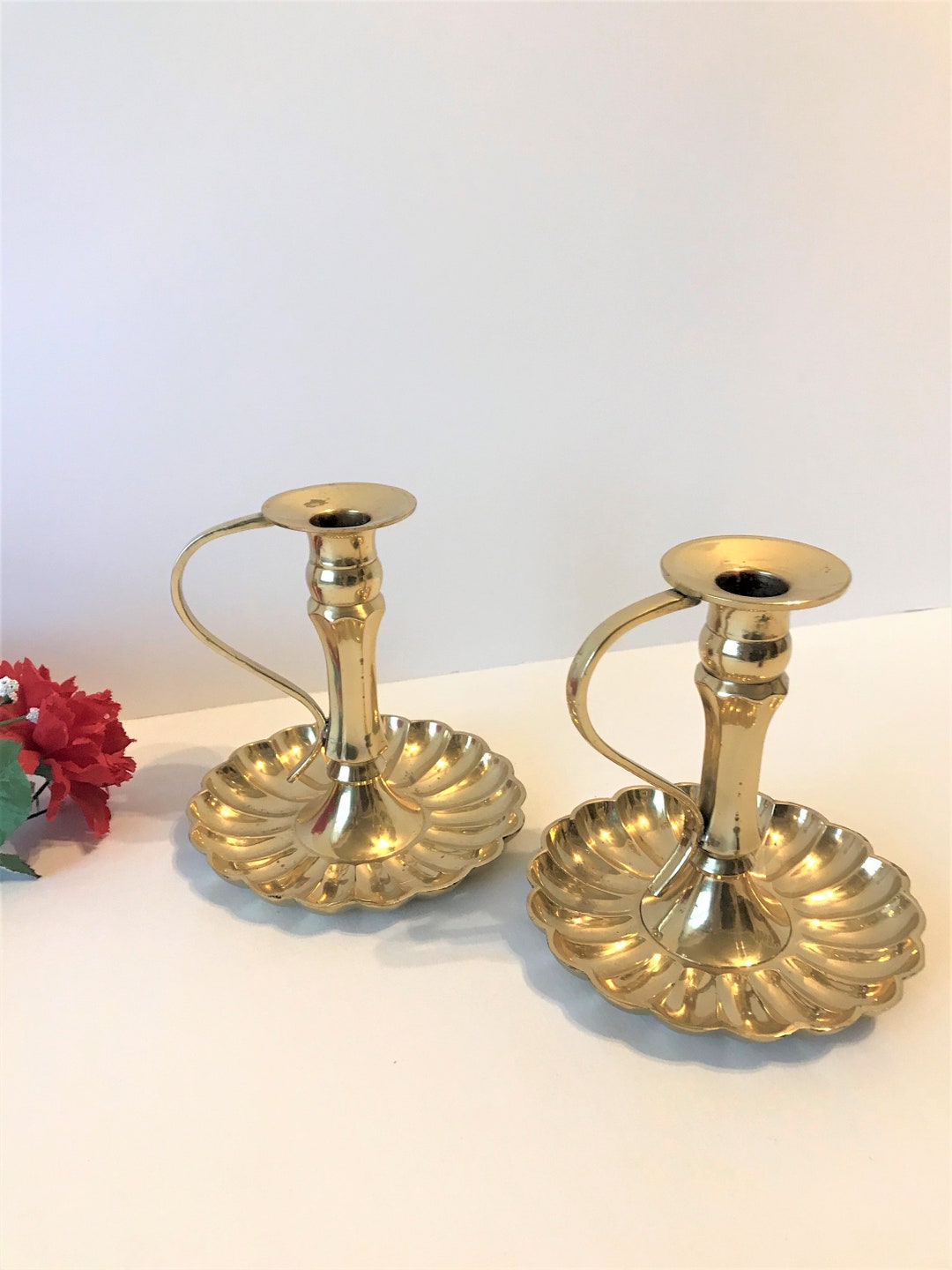 Large Brass Candle Holders, Wedding Candle Decor, Brass Chamber Candle ...