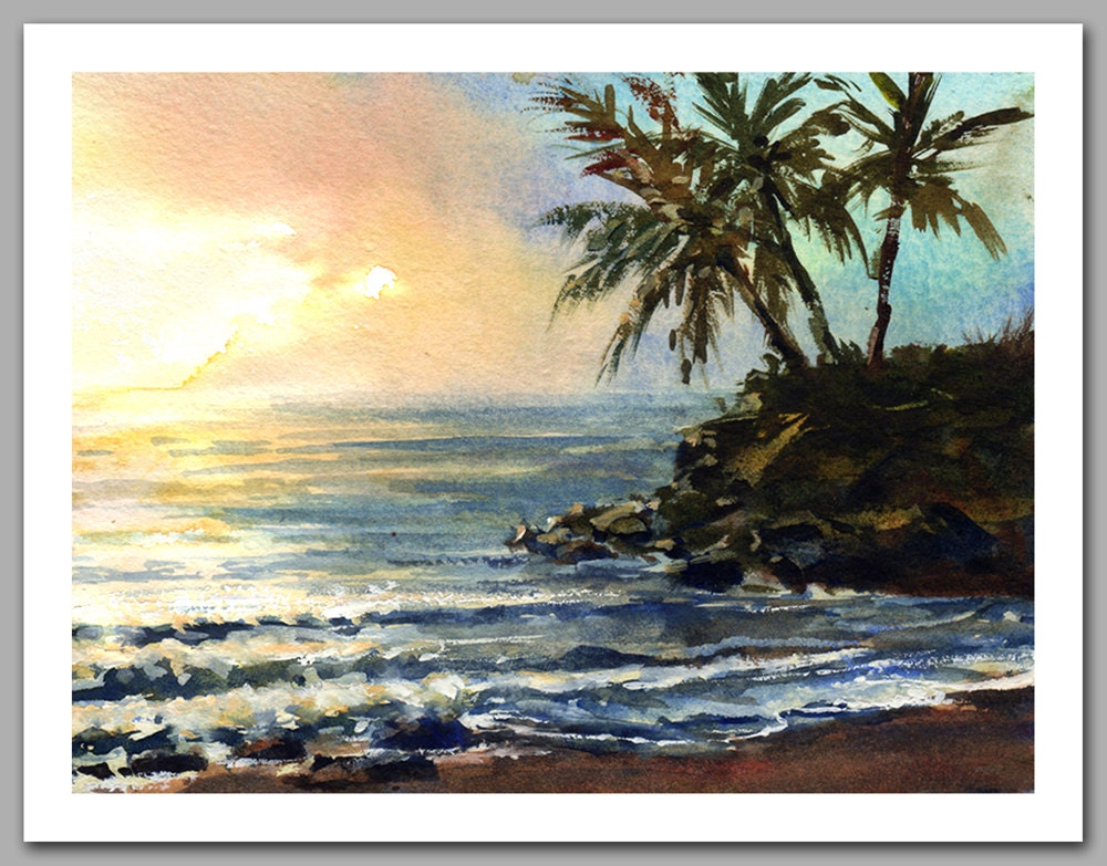 Paradise Set of 6 NOTE CARDS Watercolor Paintings by Linda - Etsy