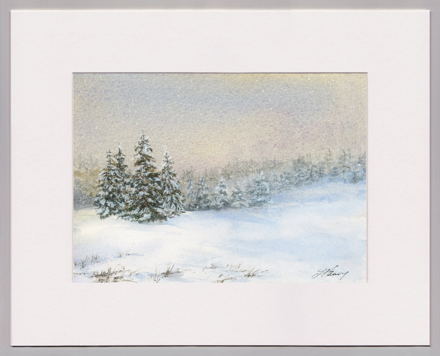 WINTER Snow Scene PRINT of a Watercolor Painting by Linda Henry winter ...