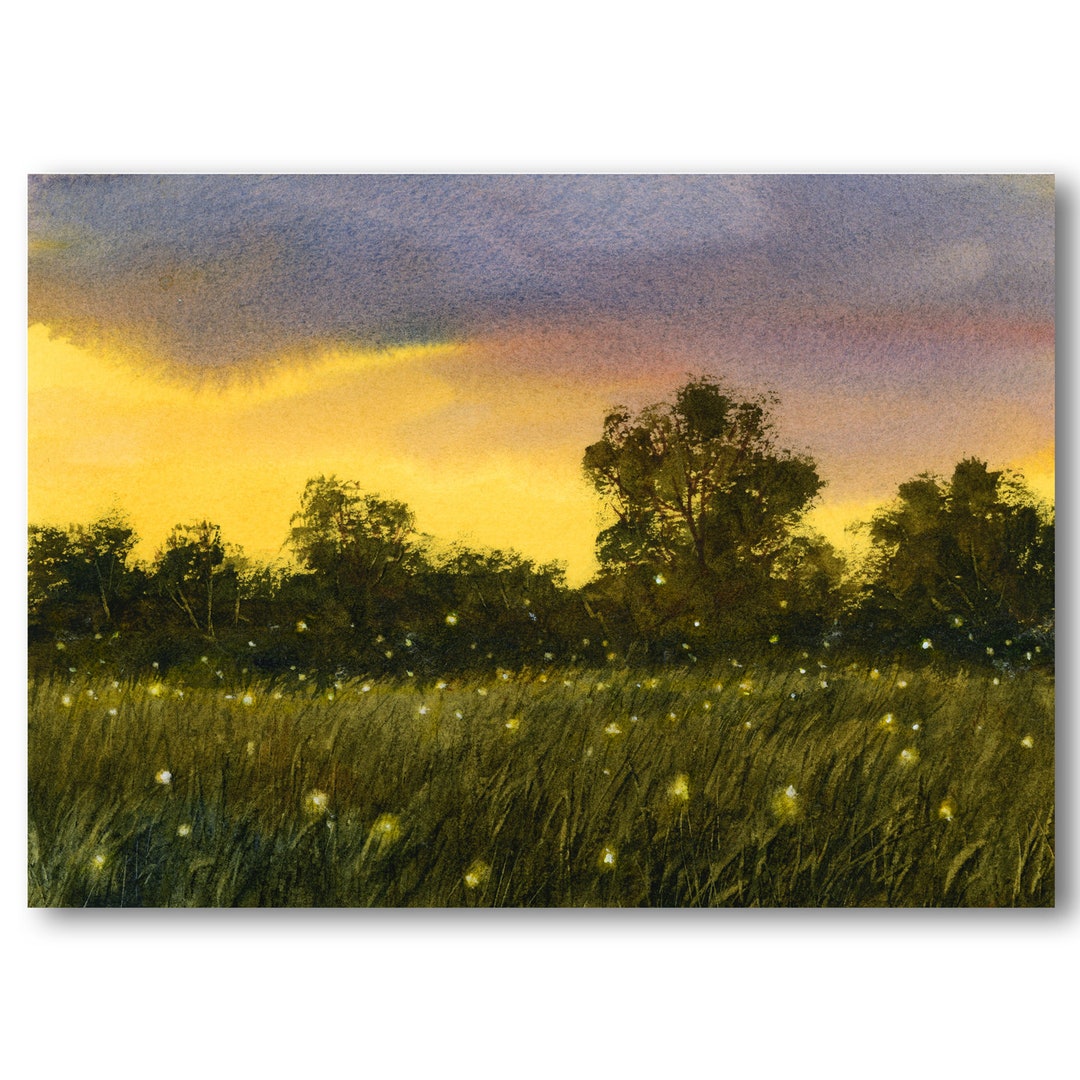 Lightning Bugs in the Meadow - "as Fireflies Fill the Air"- GREETING ...