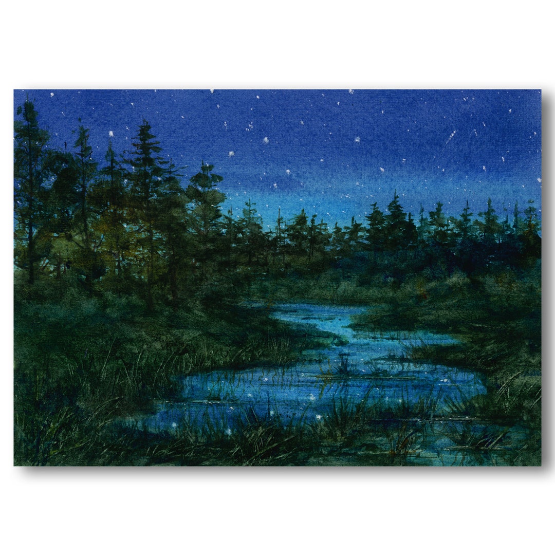 Magical Summer Night Scene - "a Fairy Dream" - PRINT or CARD of a ...