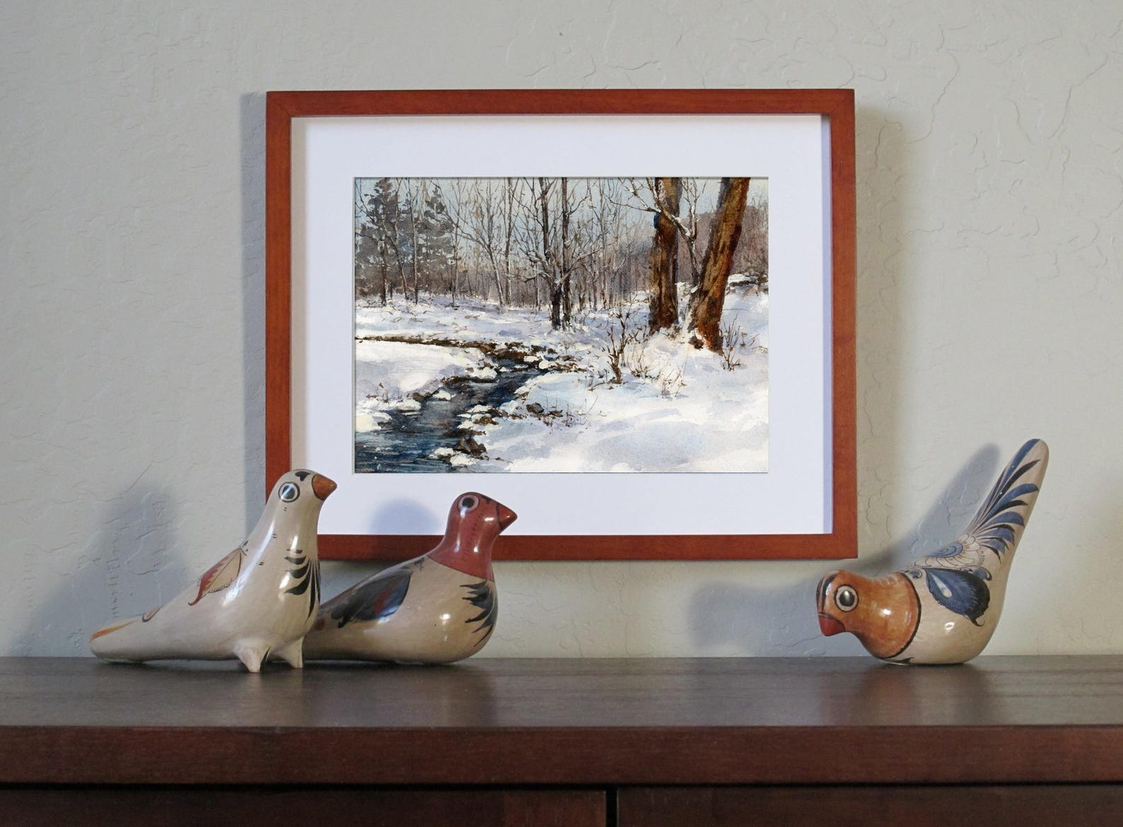 Beautiful WINTER Snow Scene - PRINT With a Custom-cut Mat or Greeting ...