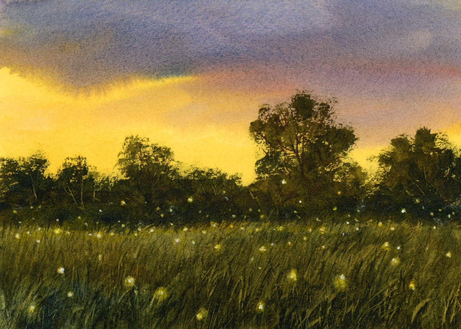 Lightning Bugs in the Meadow - "as Fireflies Fill the Air"- GREETING ...