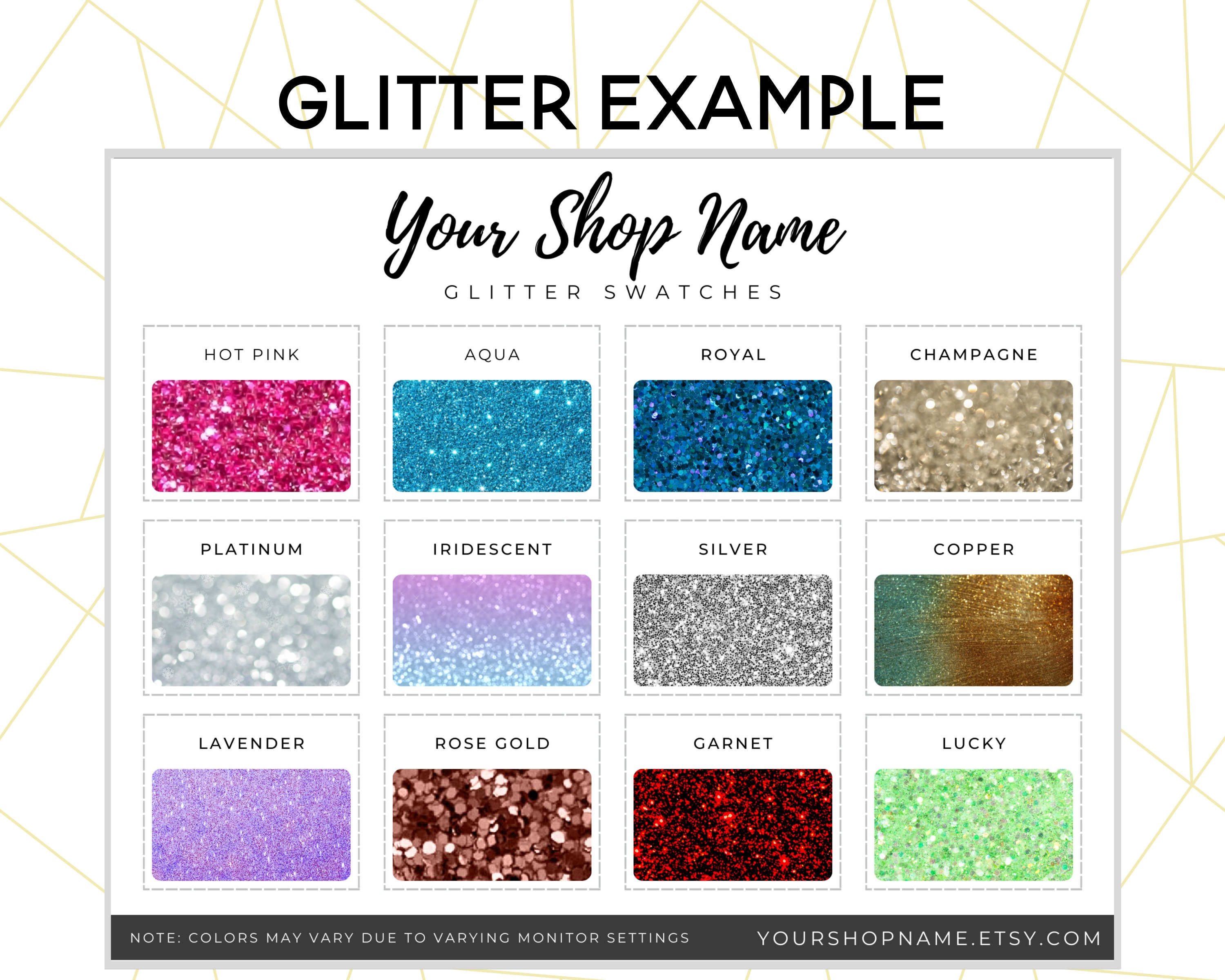 Custom Editable Color Chart Template for Fabric, Wood Finishes, Small ...