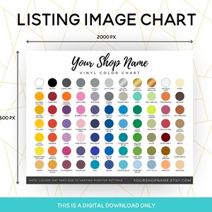 Oracal 631 Custom Editable Color Chart Template for Vinyl Decal Small ...