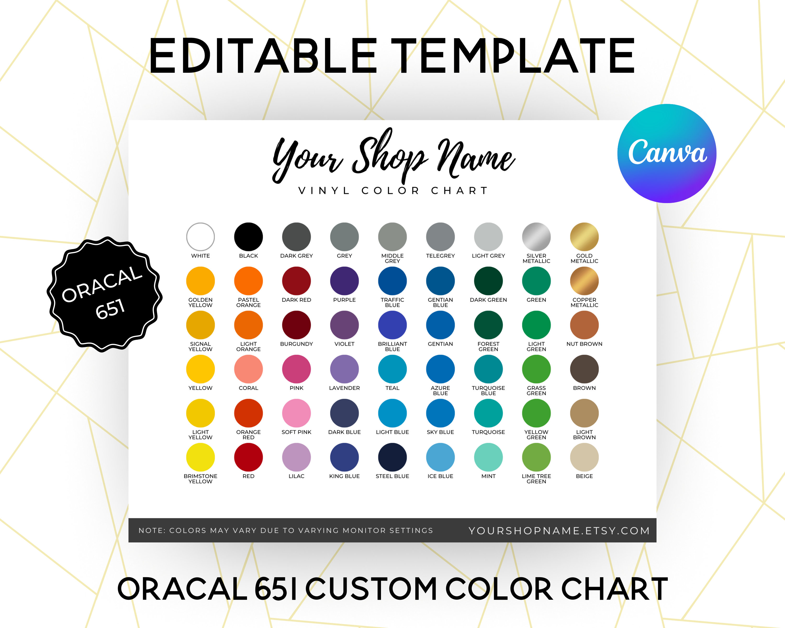 Oracal 651 Vinyl Color Chart Editable Oracal 651 Vinyl Color Chart,