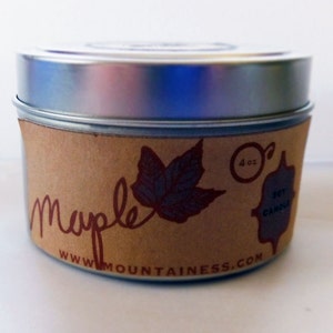 Maple Scented Soy Candle / Natural Scented Soy Wax Candle / Vegan Soy Candles / Handmade Maple ...