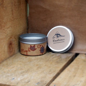 Maple Scented Soy Candle / Natural Scented Soy Wax Candle / Vegan Soy Candles / Handmade Maple ...