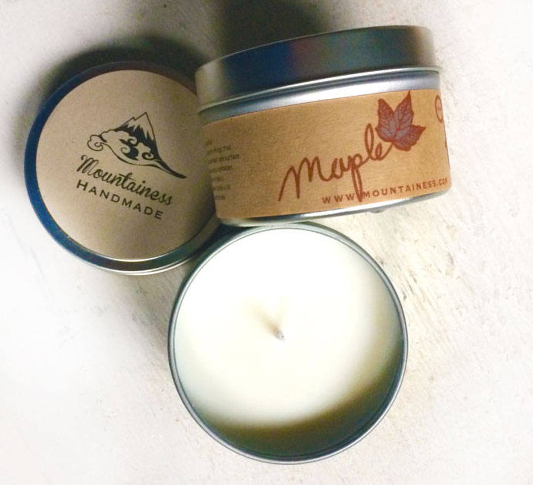 Maple Scented Soy Candle / Natural Scented Soy Wax Candle / Vegan Soy Candles / Handmade Maple ...