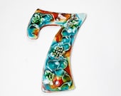 Ceramic Handmade House Number '7' Coral Reef - Etsy
