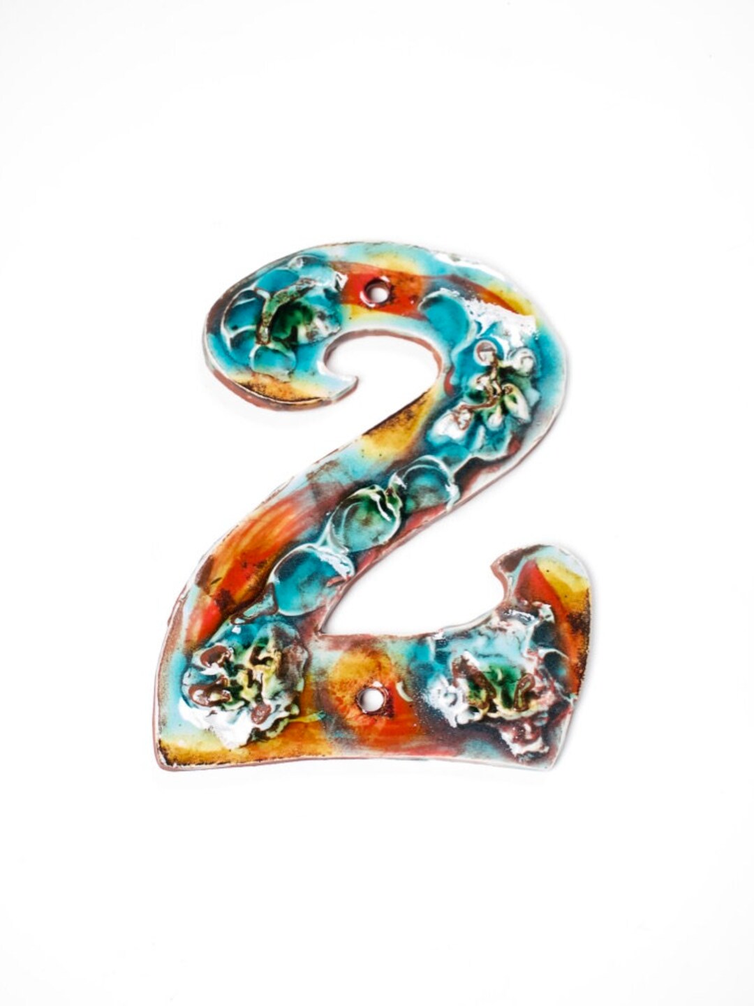 Ceramic Handmade House Number '2' Coral Reef - Etsy
