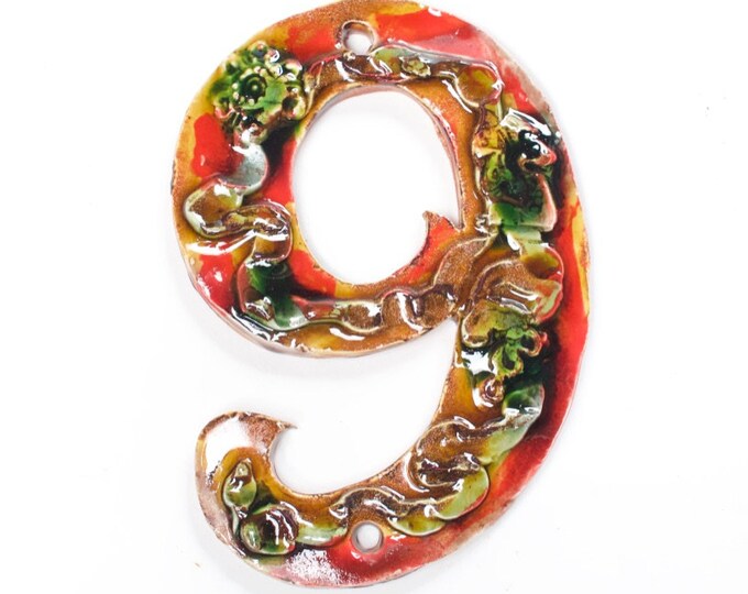 Ceramic Handmade House Number '6' Coral Reef - Etsy