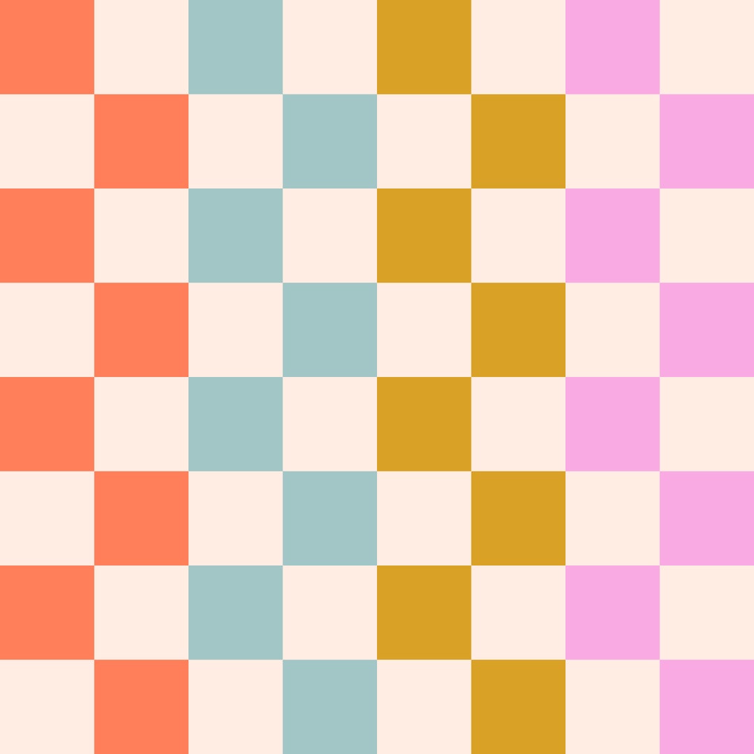 Summer Groovy Floral-plain Check Coordinate - Etsy
