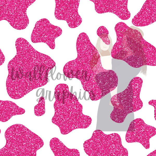 Hot Pink Cow Print Fabric - Etsy