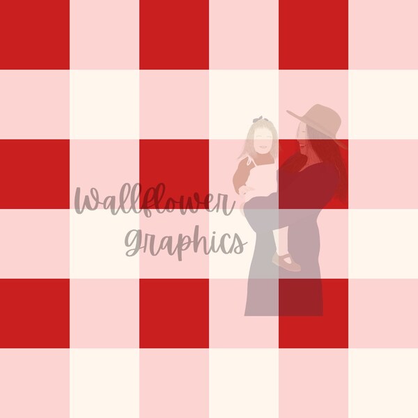 Red and Cream Gingham Fabric - Etsy